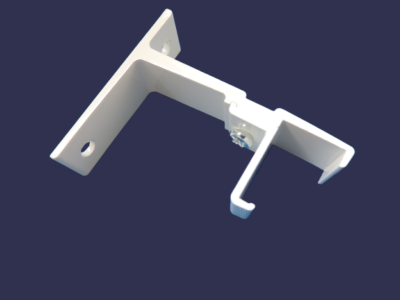 Support pour rail rideau 24x16mm avec déport 60 mm